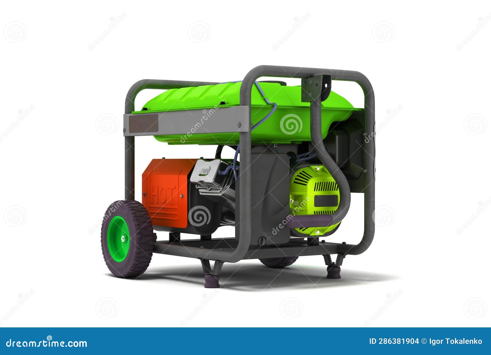 Modern Compact Electrical Generator Perspective Back and Left Side View ...