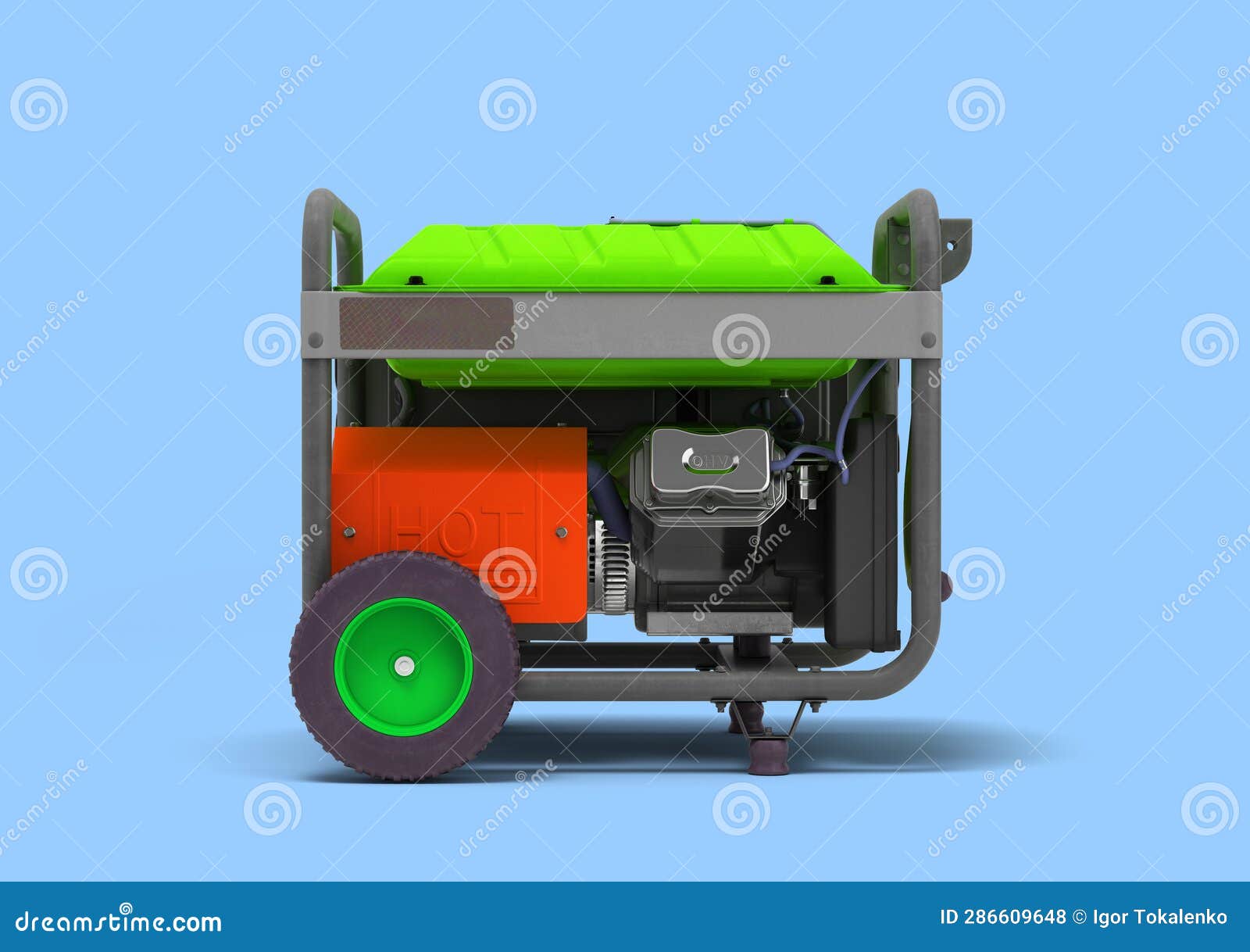 Modern Compact Electrical Generator Perspective Back Side View 3d ...