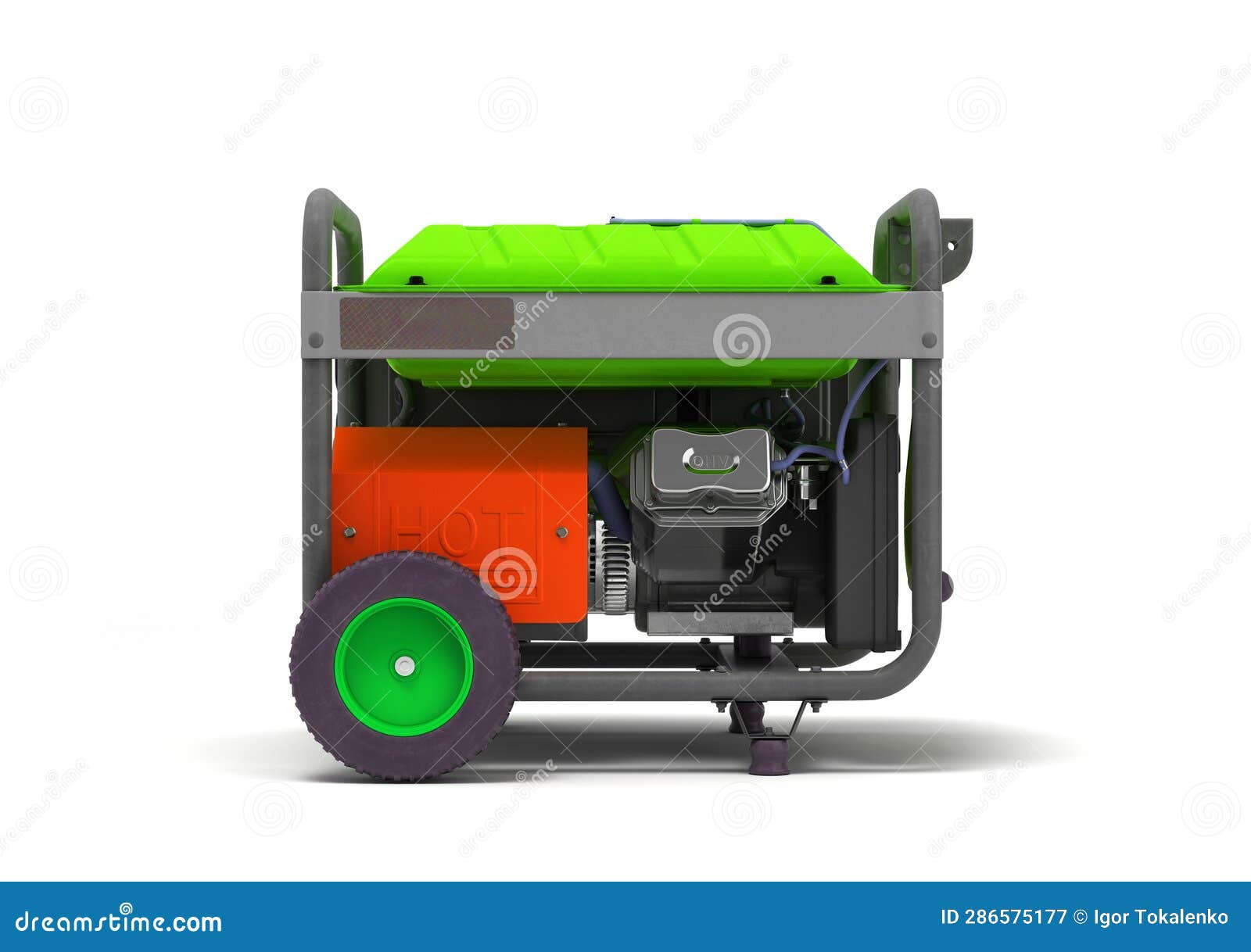 Modern Compact Electrical Generator Perspective Back Side View 3d ...