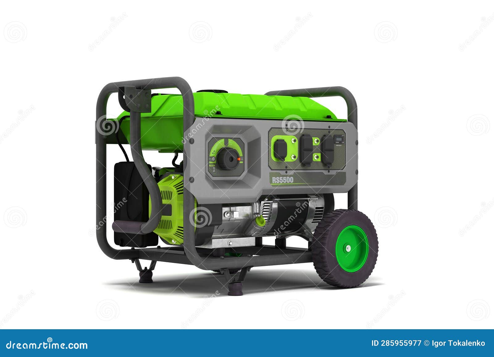 Modern Compact Electrical Generator Perspective View 3d Render on White ...