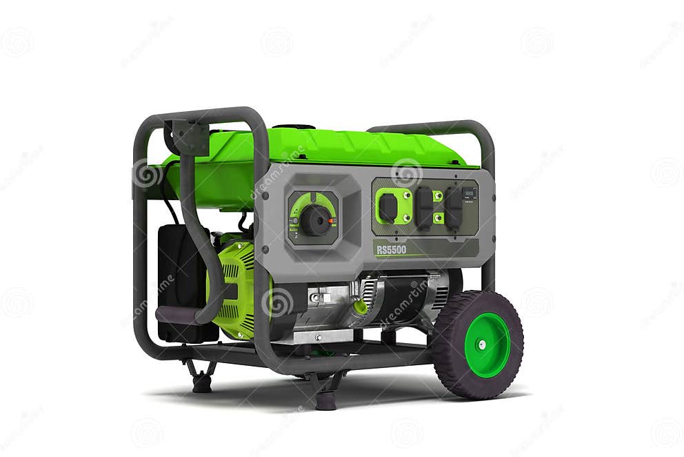 Modern Compact Electrical Generator Perspective View 3d Render on White ...
