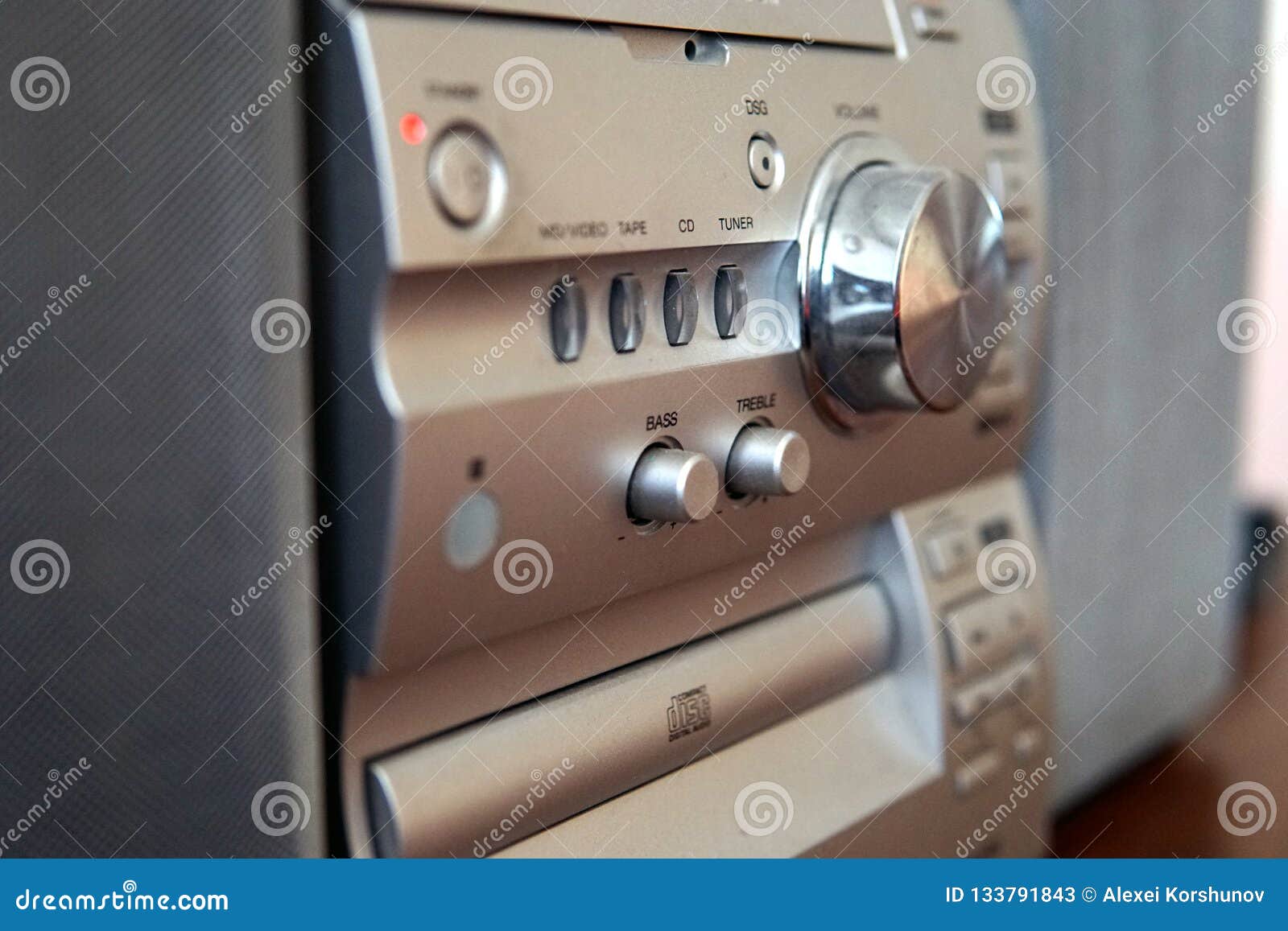Modern Compact Music Center with Volume Control Stock Image - Image of ...