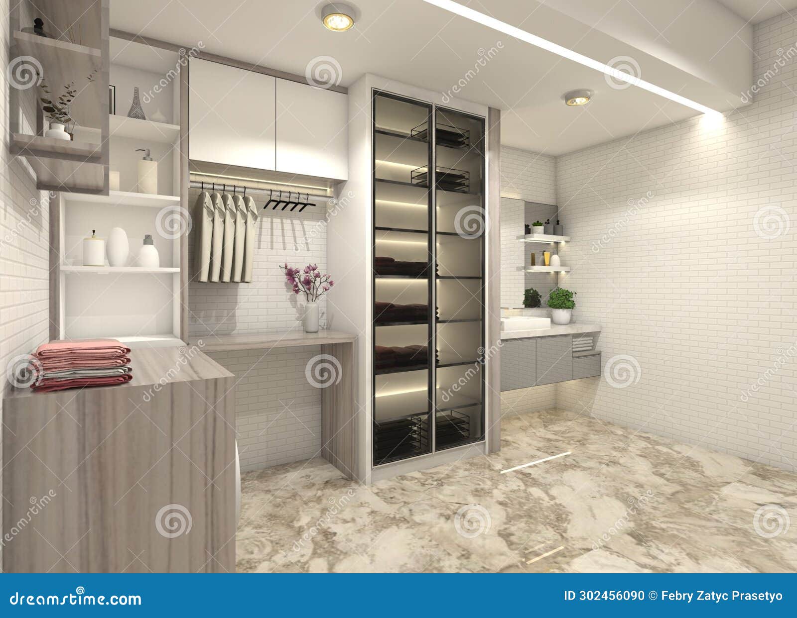 Modern Compartment Design for Interior Laundy Room Stock Illustration ...