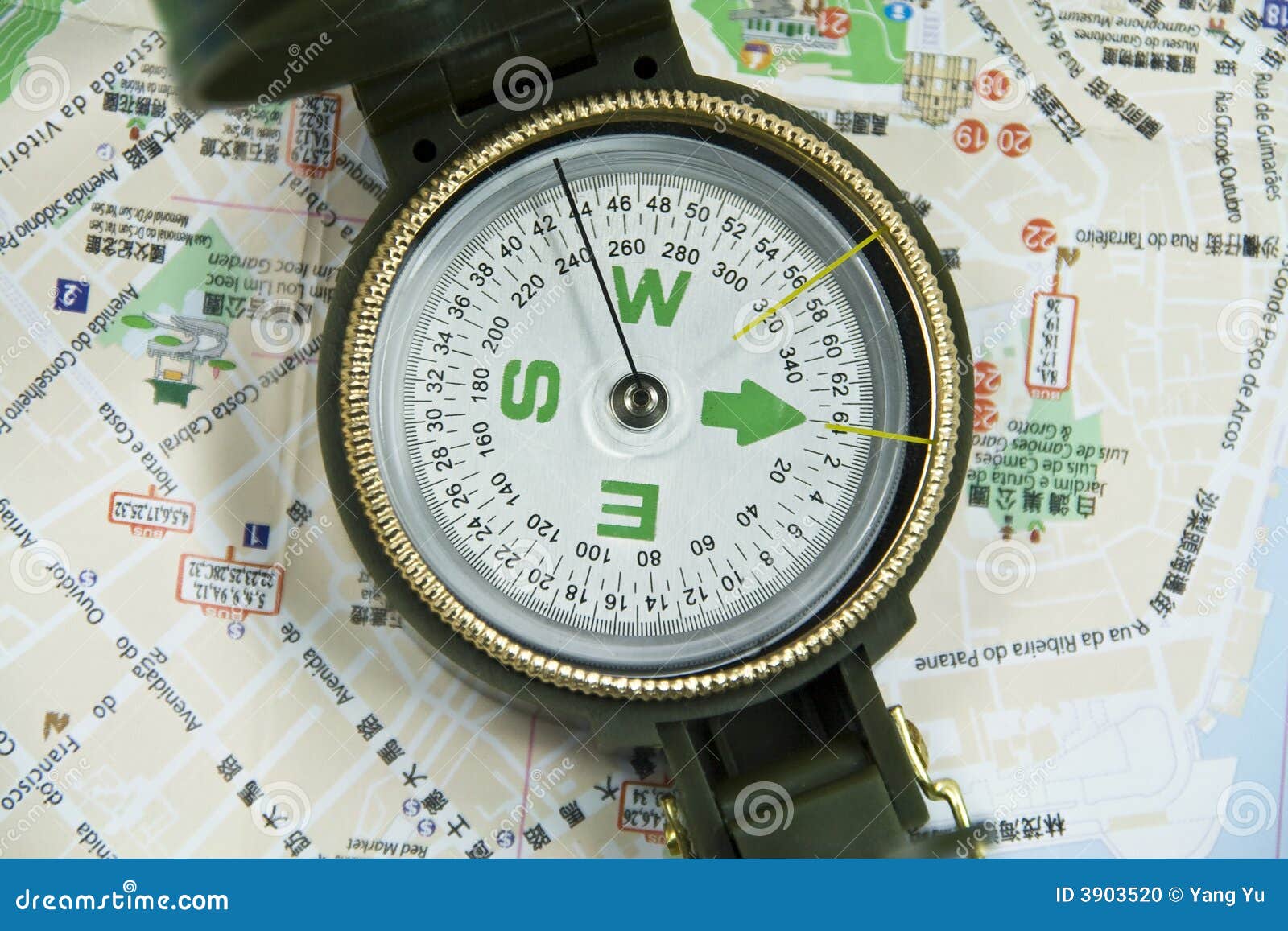 Modern compass on map stock photo. Image of face, navigation - 3903520