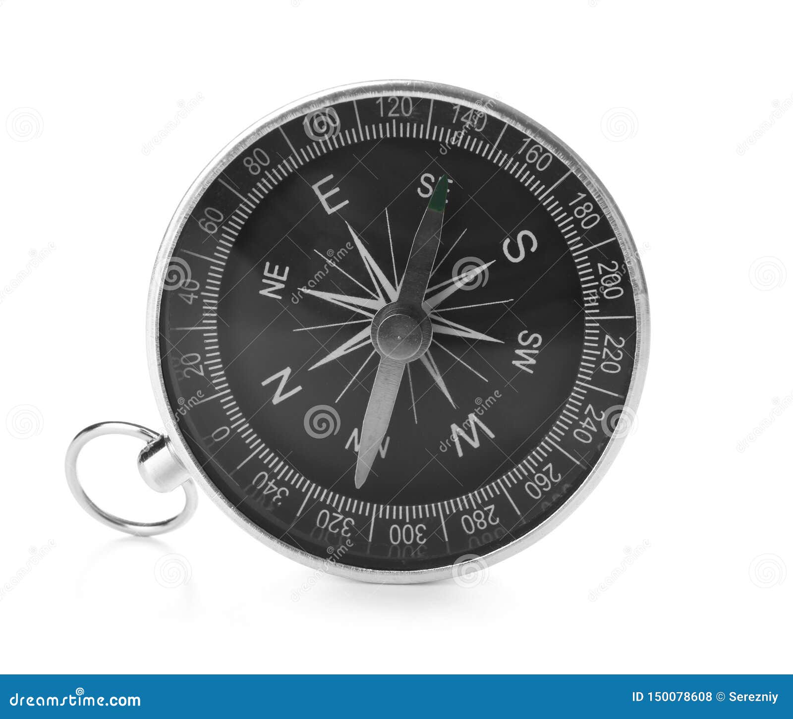 Modern Compass on White Background Stock Photo - Image of expedition ...