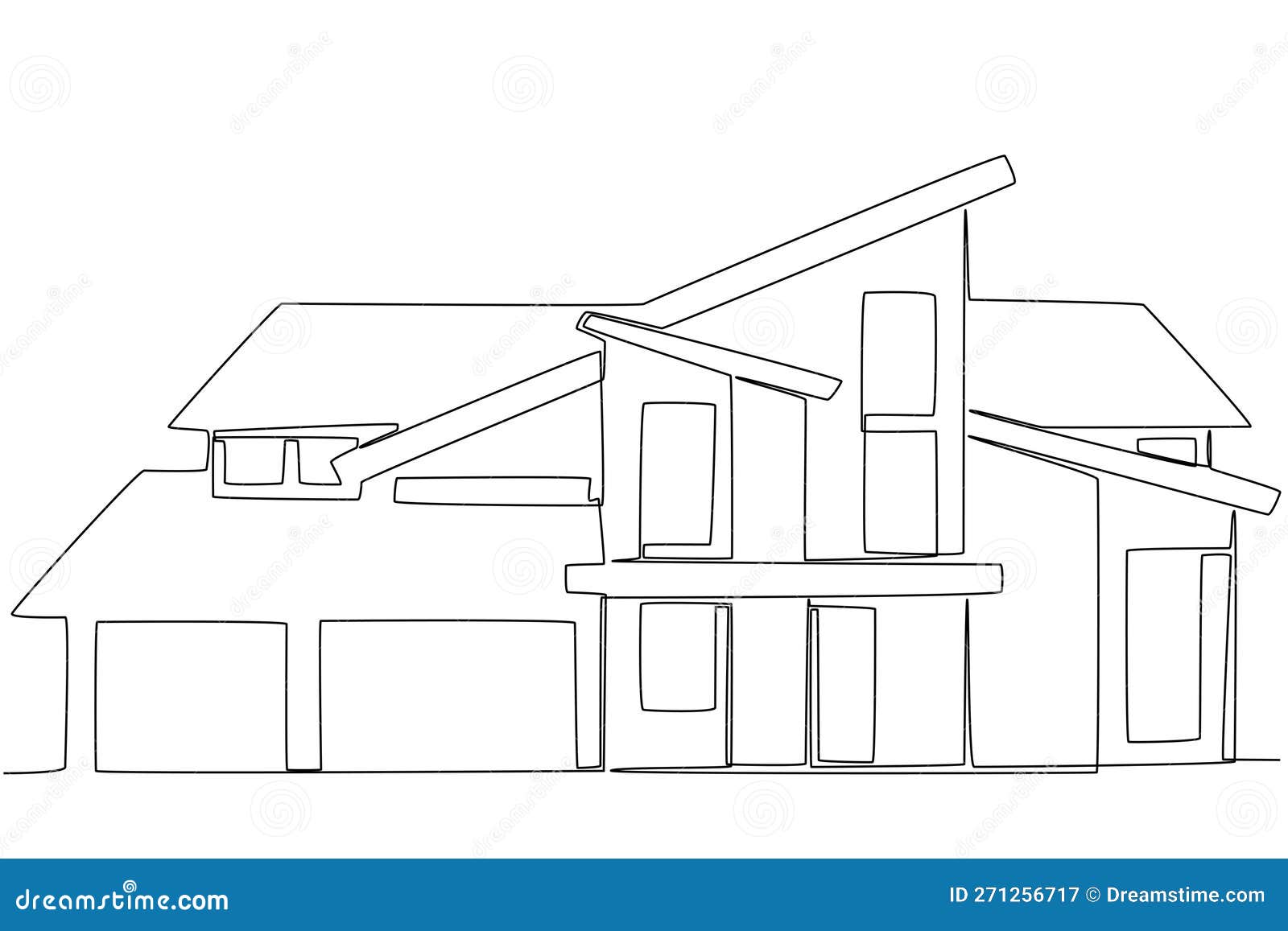 A Modern and Complex House Architecture Stock Vector - Illustration of ...
