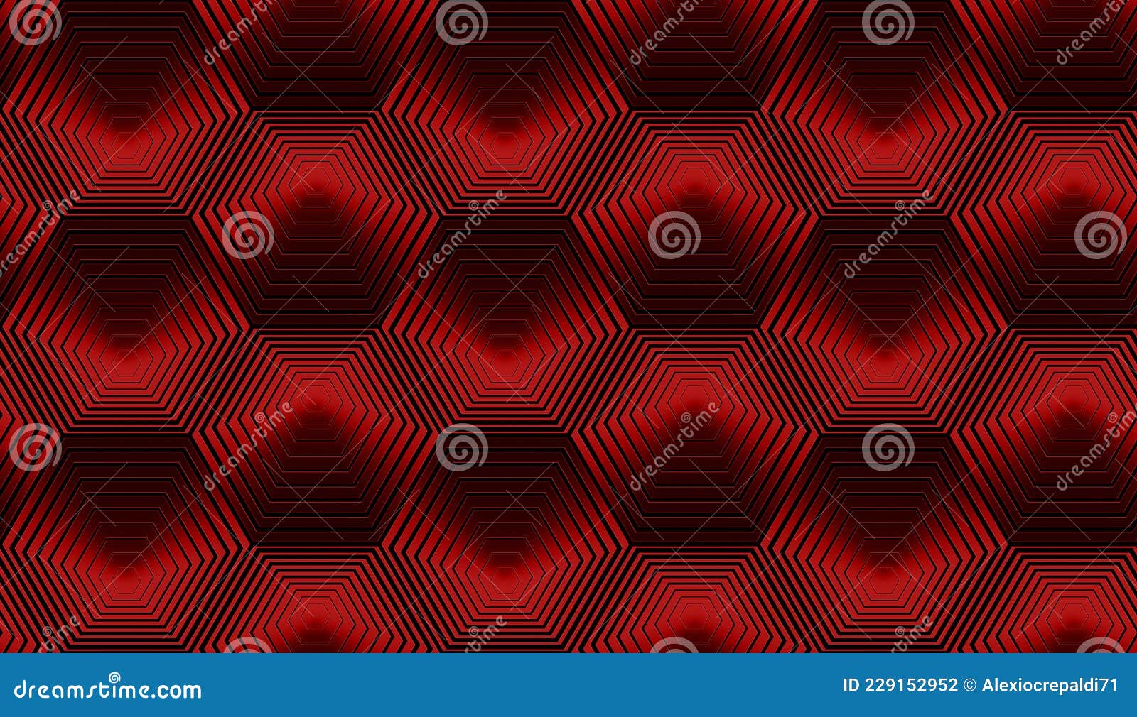 Metallic Seamless Pattern with Red Hexagons. Stock Photo - Image of ...