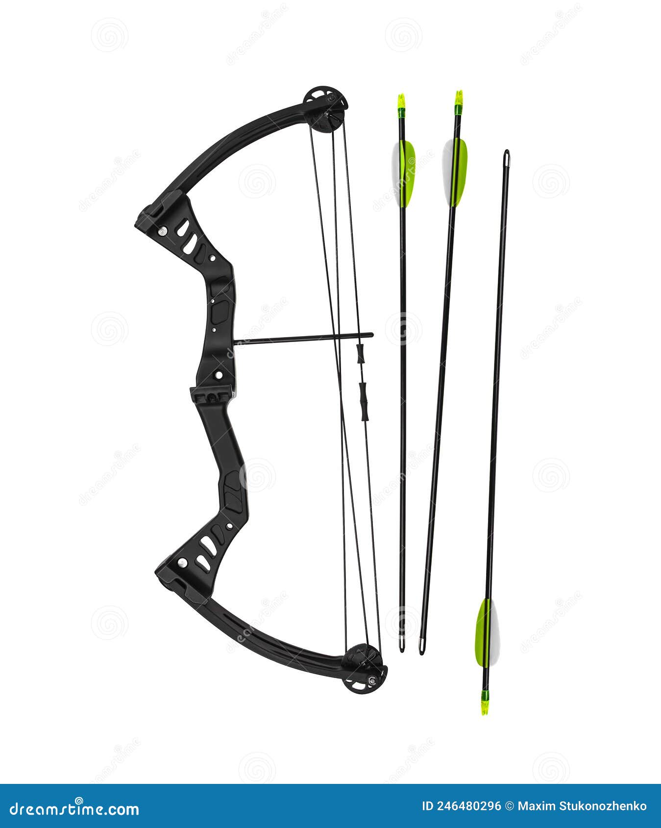 Modern, Compound Hunting Bow and Arrows Isolated on White Stock Photo ...