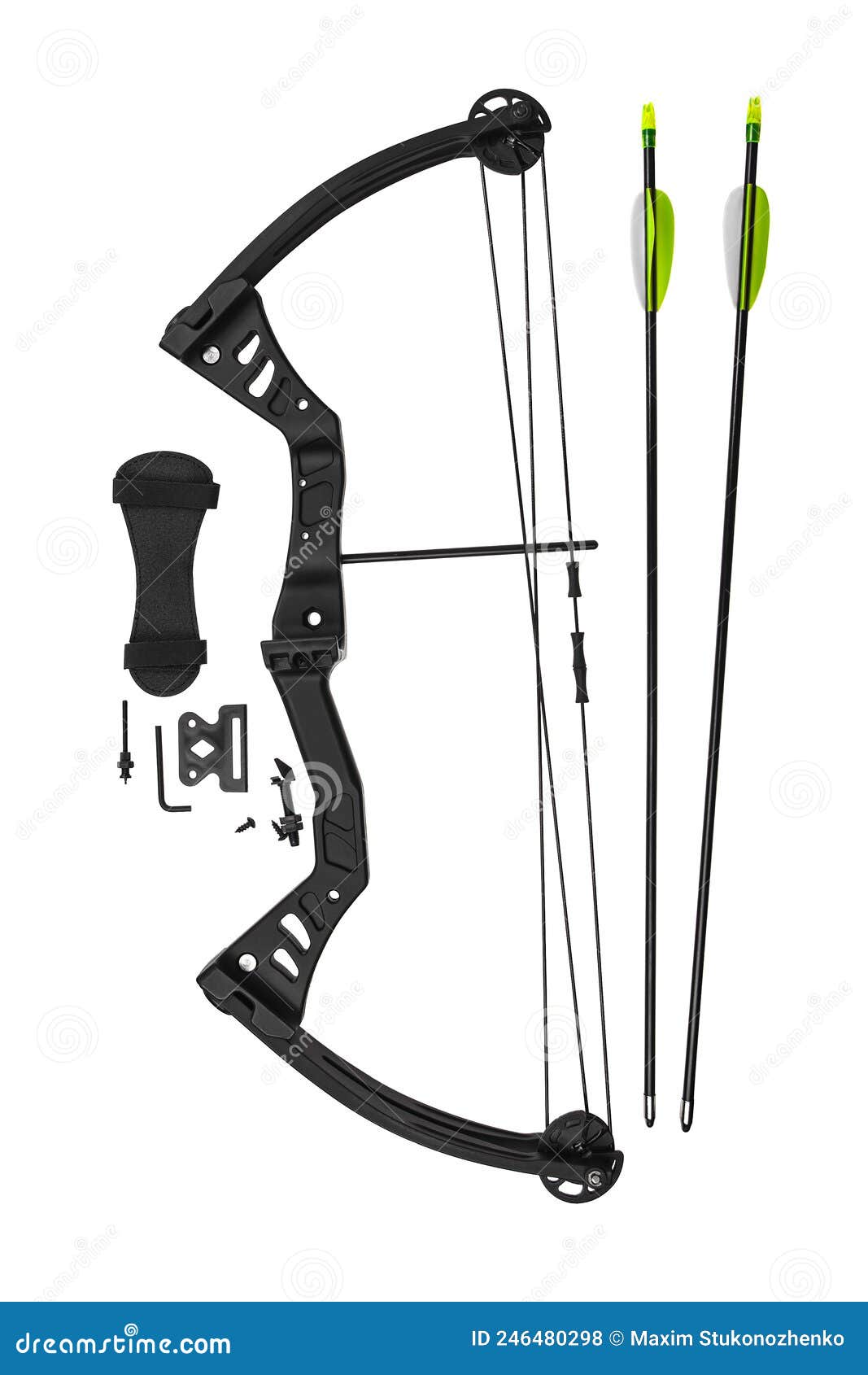 Modern, Compound Hunting Bow and Arrows Isolated on White Stock Photo ...