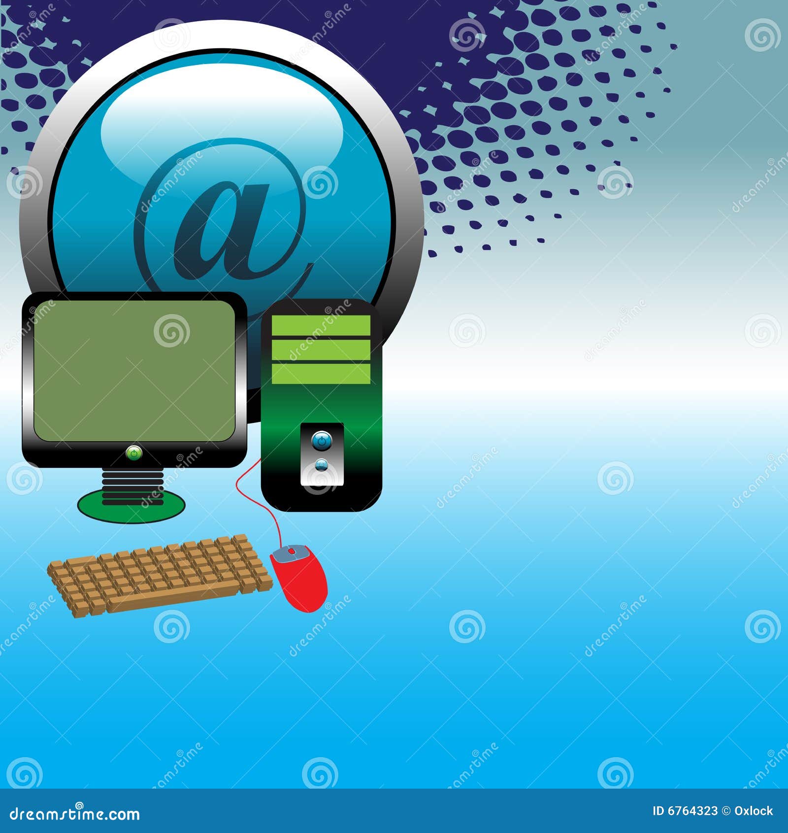 Modern computer stock vector. Illustration of blue, global - 6764323