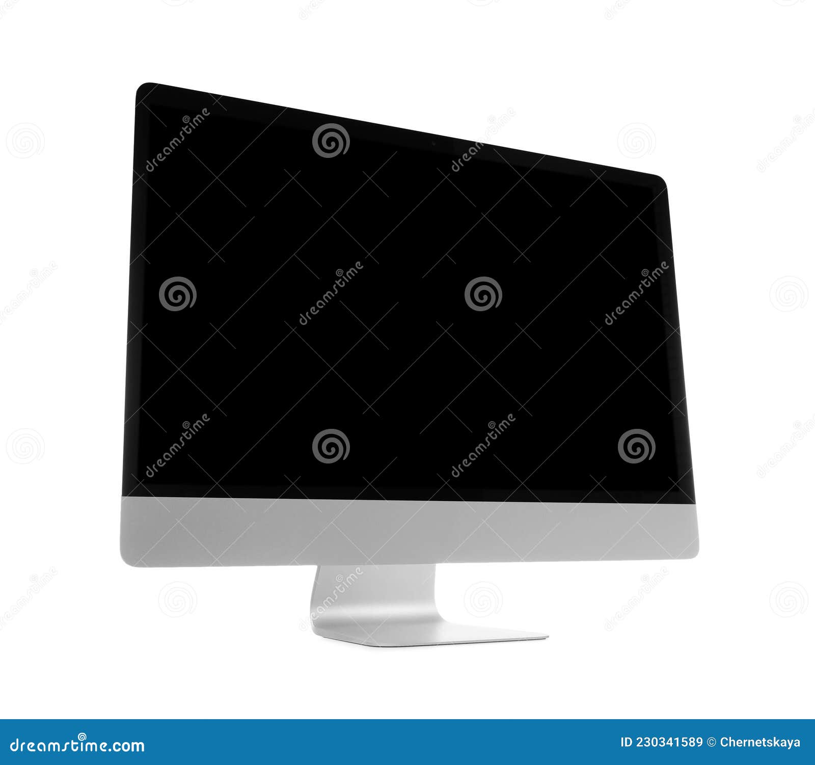 Modern Computer with Blank Screen Isolated on White Stock Image - Image ...