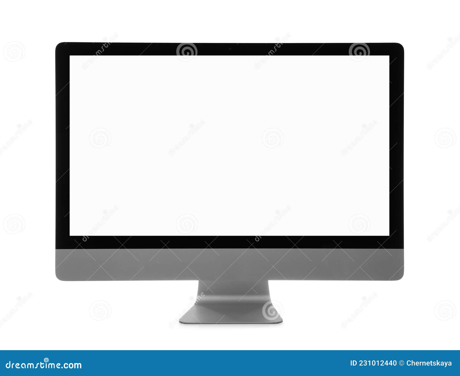 Modern Computer with Blank Screen Isolated on White Stock Photo - Image ...