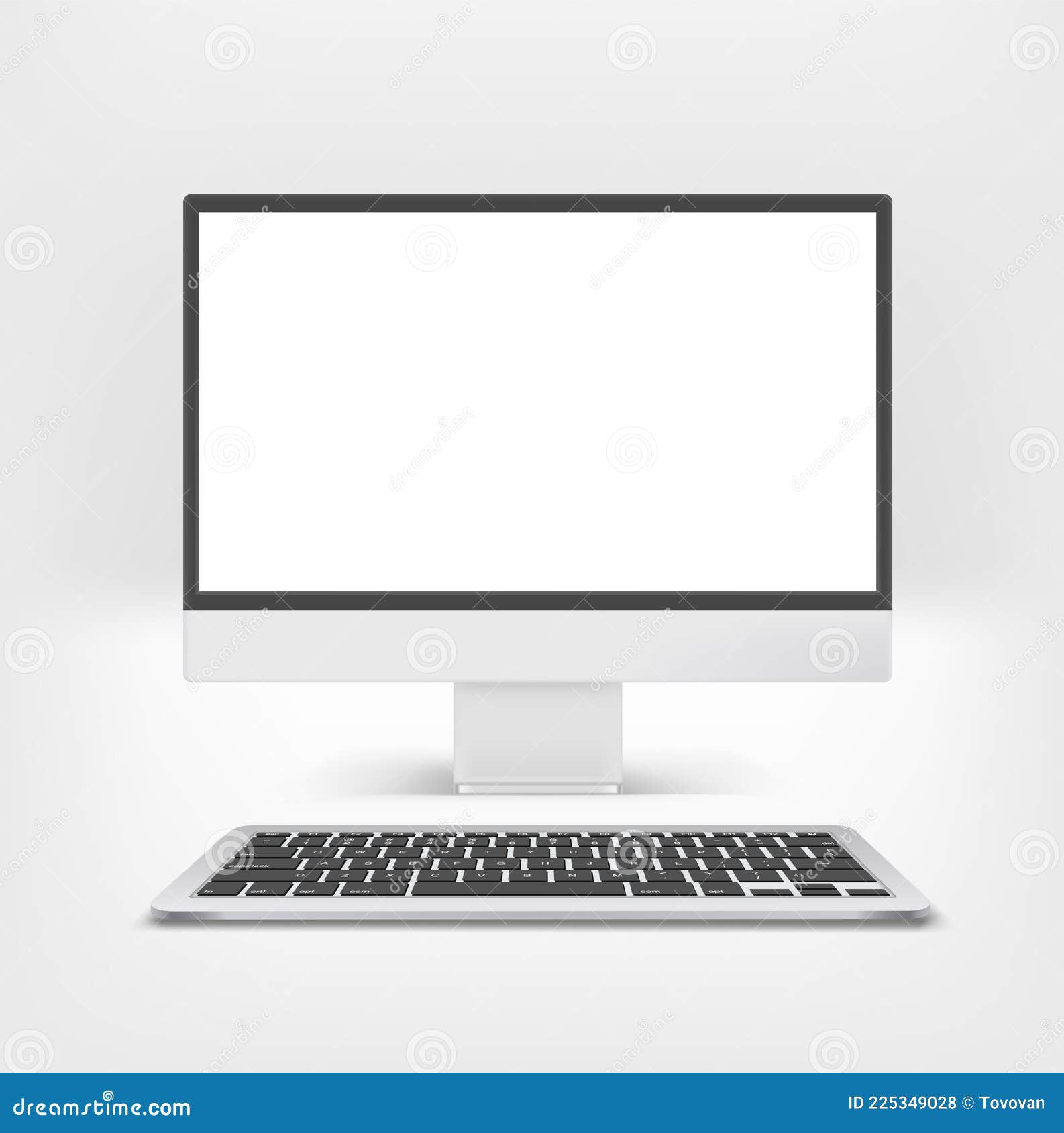 Modern Computer with Blank Screen Stock Vector - Illustration of touch ...
