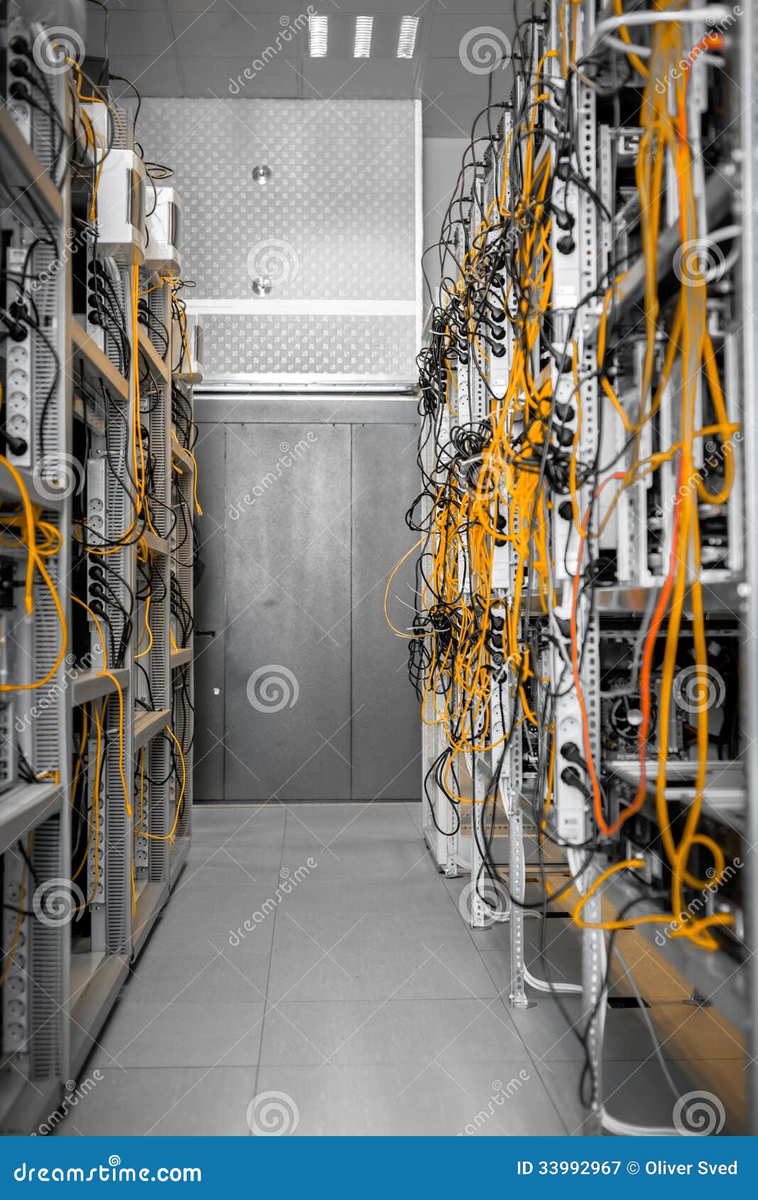 Modern Computer Cases in a Data Center Stock Image - Image of dark ...