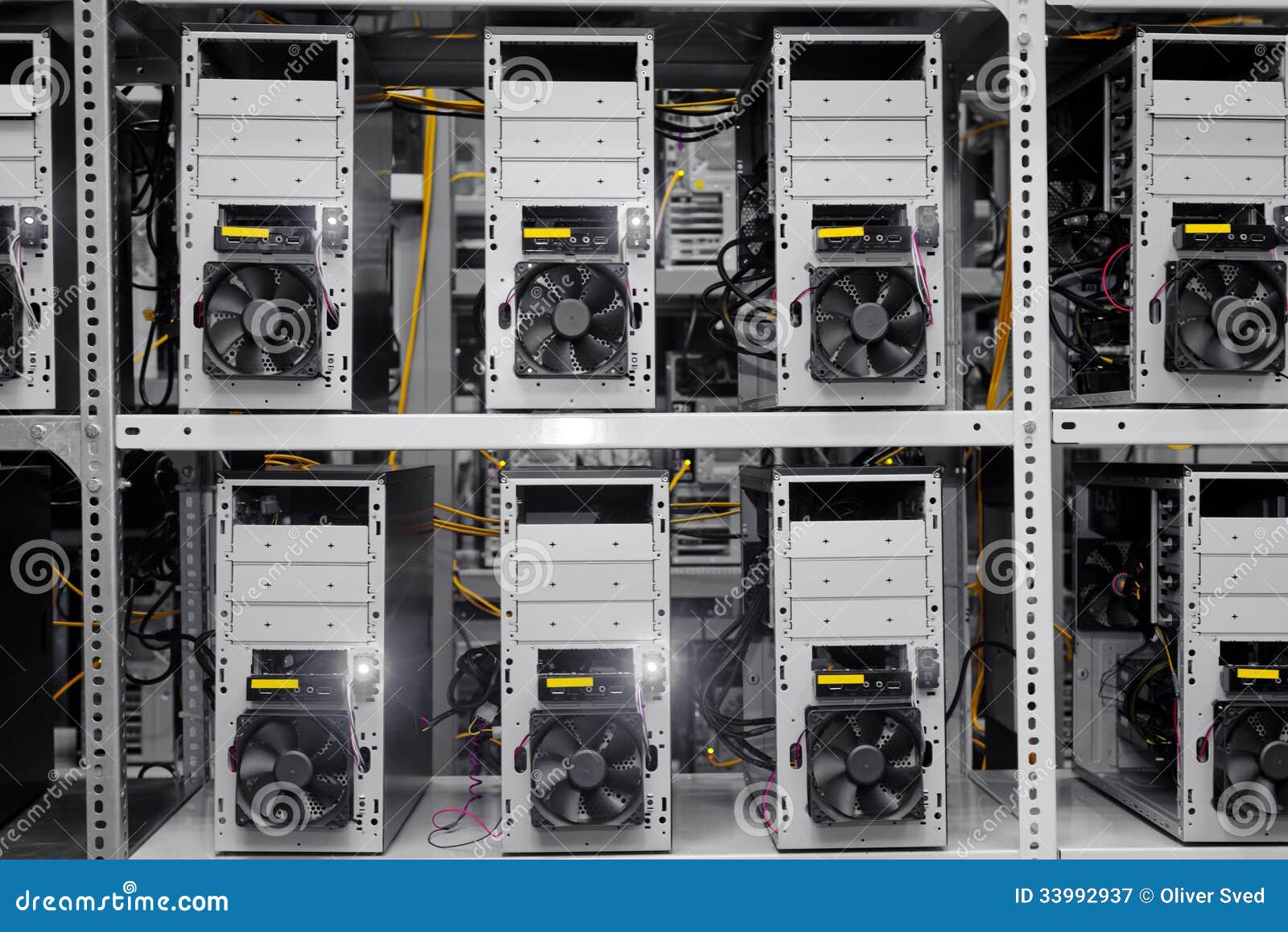 Modern Computer Cases in a Data Center Stock Image - Image of modern ...