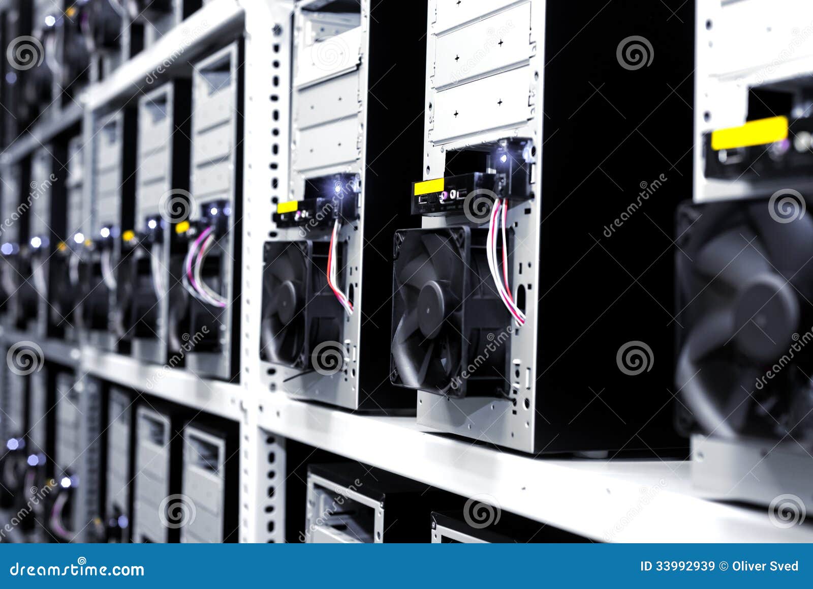 Modern Computer Cases in a Data Center Stock Image - Image of ...