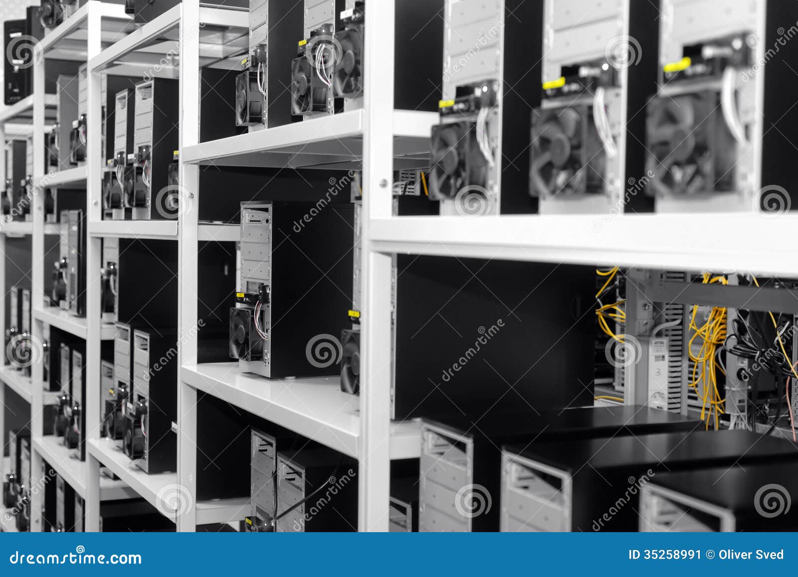 Modern Computer Cases in a Data Center Stock Image - Image of theft ...