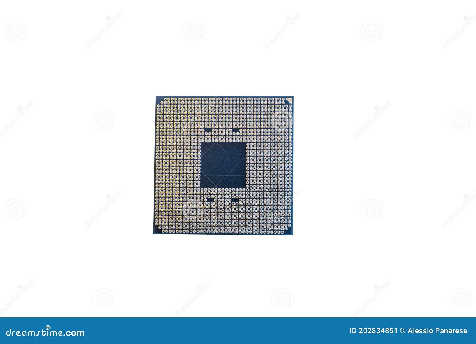 Modern Computer Cpu Seen from the Pin Side Stock Image - Image of side ...