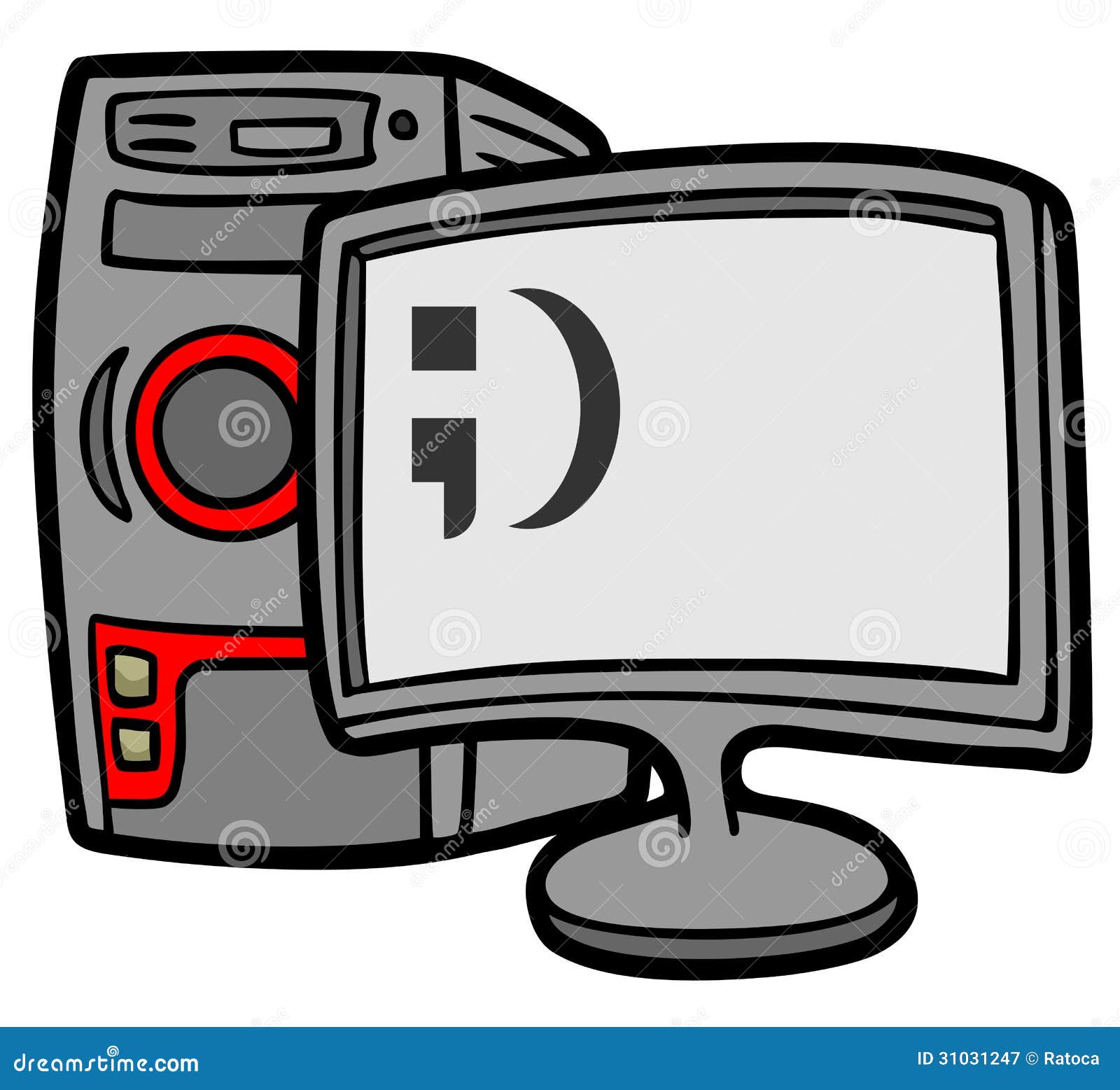 Modern computer stock vector. Illustration of keyboard - 31031247