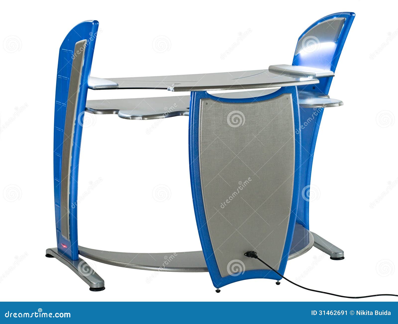 Modern Computer Desk or Workstation Stock Image - Image of graphical ...