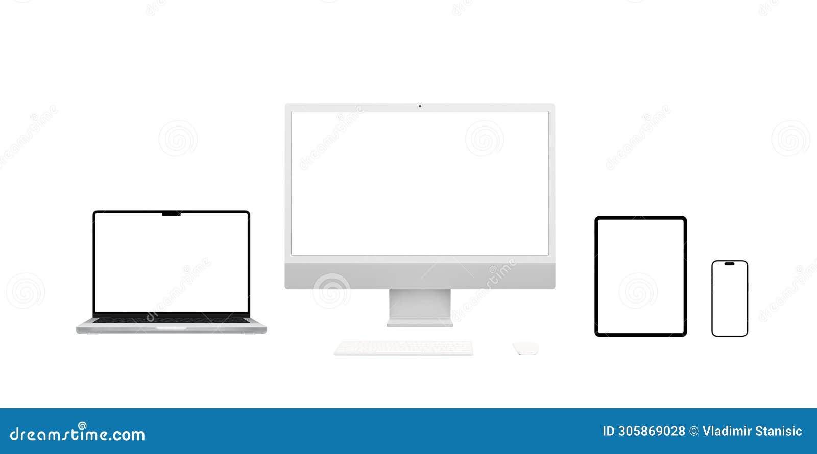 Modern Computer Devices, Including Computer Display, Laptop, Tablet ...