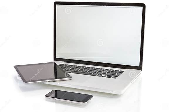 Modern Computer Devices - Laptop, Tablet Pc and Smartphone Stock Photo ...