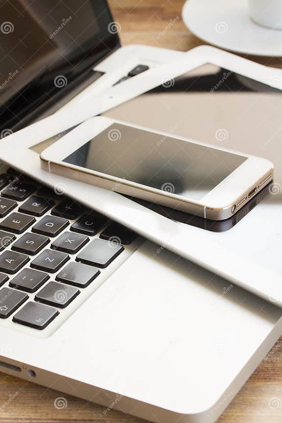 Modern computer devices stock photo. Image of connection - 45993580