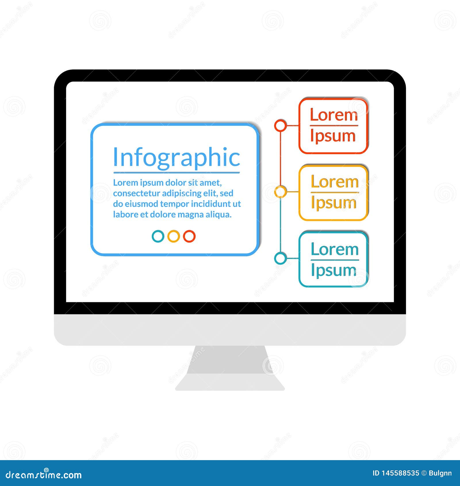 Modern Computer Display with Infographic Data Visualization Template ...