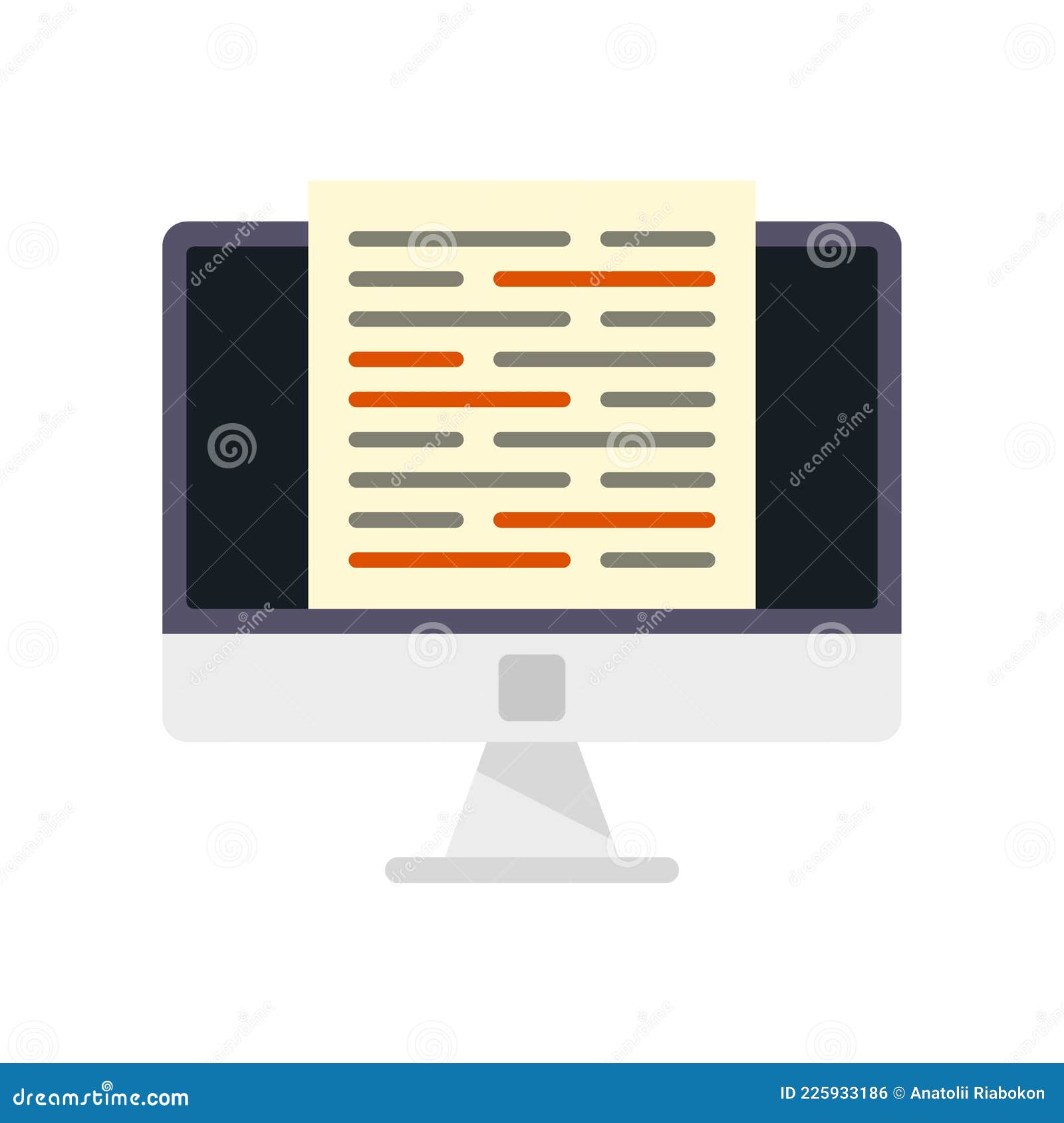 Modern Computer Editor Icon Flat Isolated Vector Stock Vector ...