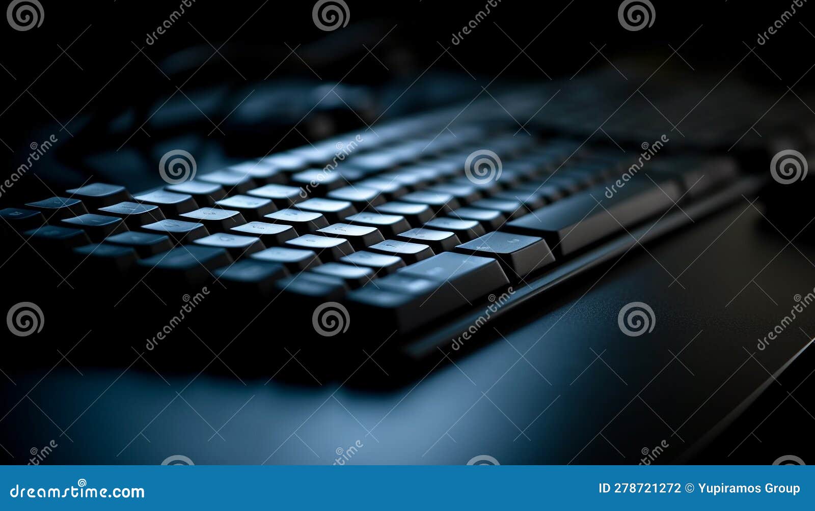 Modern Computer Equipment Illuminates Dark Office, Global ...