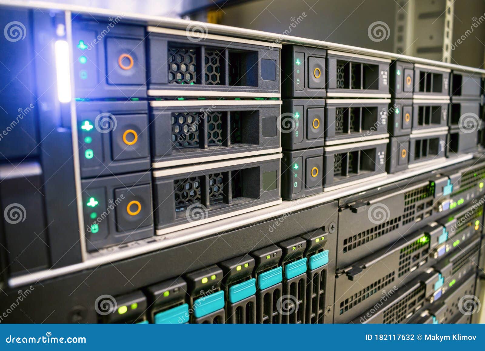 Modern Computer Equipment Is Installed In The Server Room. Many Hard ... Modern Computer Equipment Is Installed In The Server Room. Many Hard ...