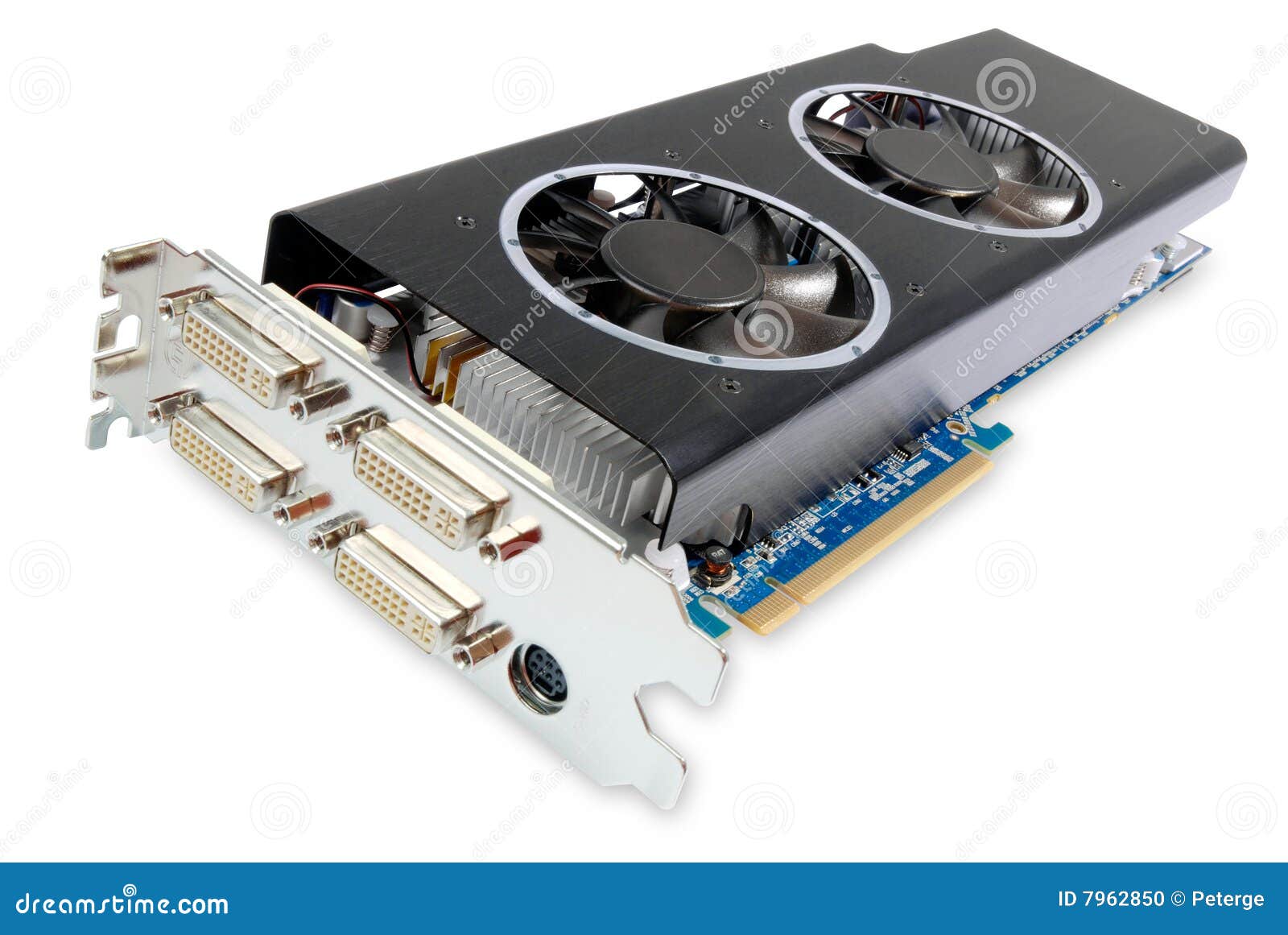 Modern Computer Graphic Card Stock Photo - Image of four, card: 7962850
