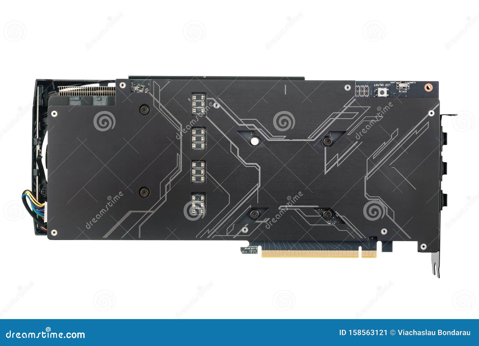 Modern Computer Graphics Card, Back Side - Metal Backplate Stock Image ...