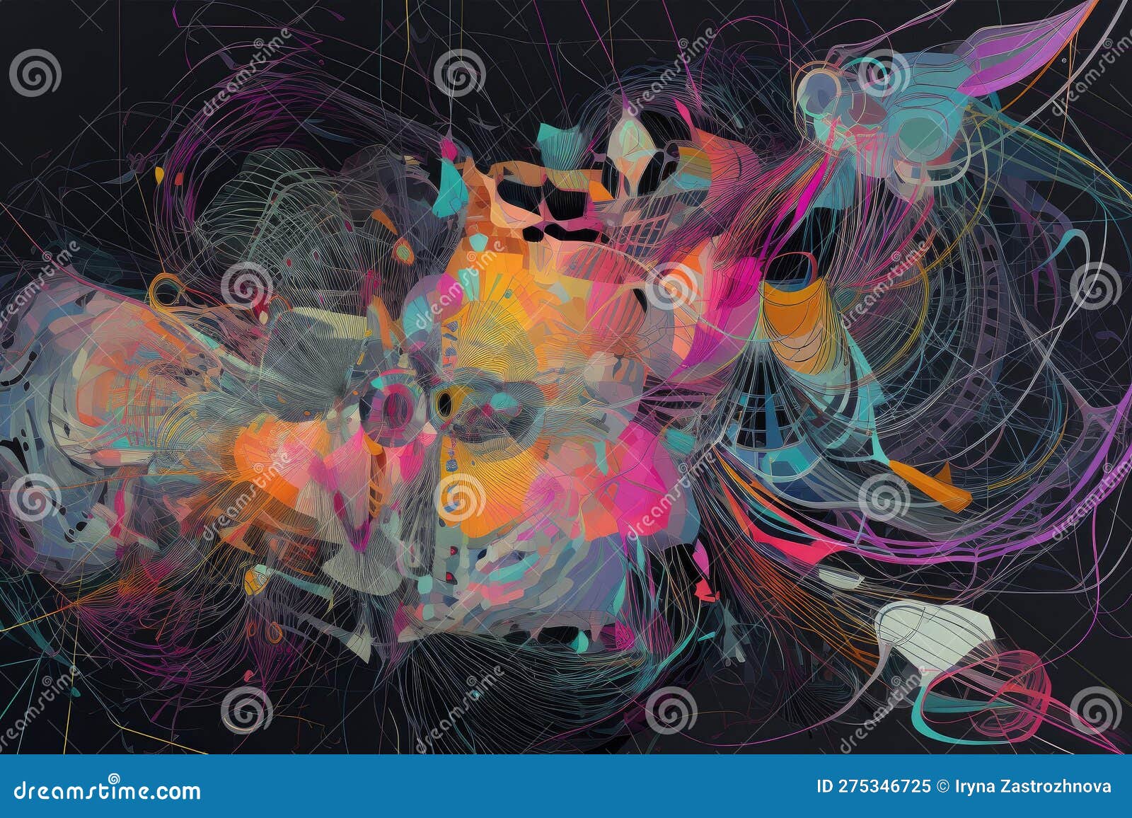 Modern Computer Graphics in Psychedelic Fusion Style, Scientific ...