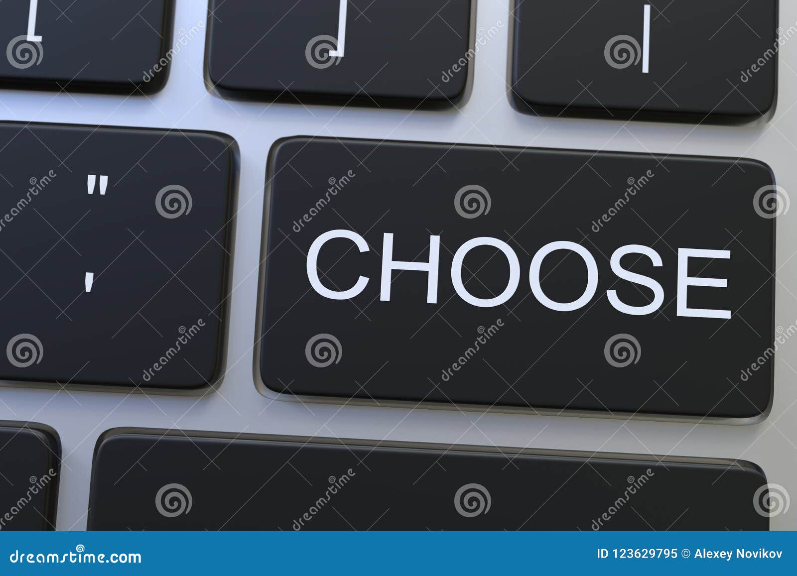 CHOOSE Key on Computer Keyboard. 3D Rendering Stock Illustration ...
