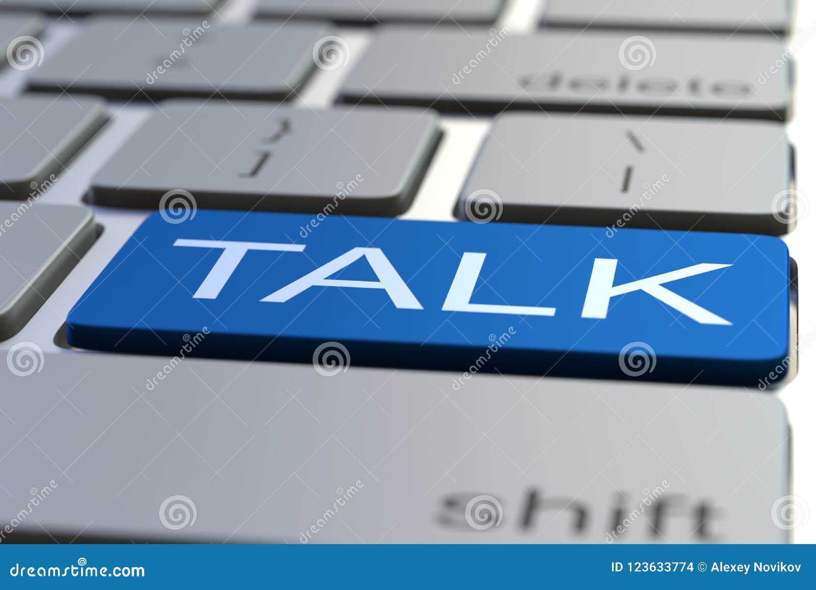 Computer Keyboard Featuring TALK Key. Conceptual 3D Rendering Stock ...