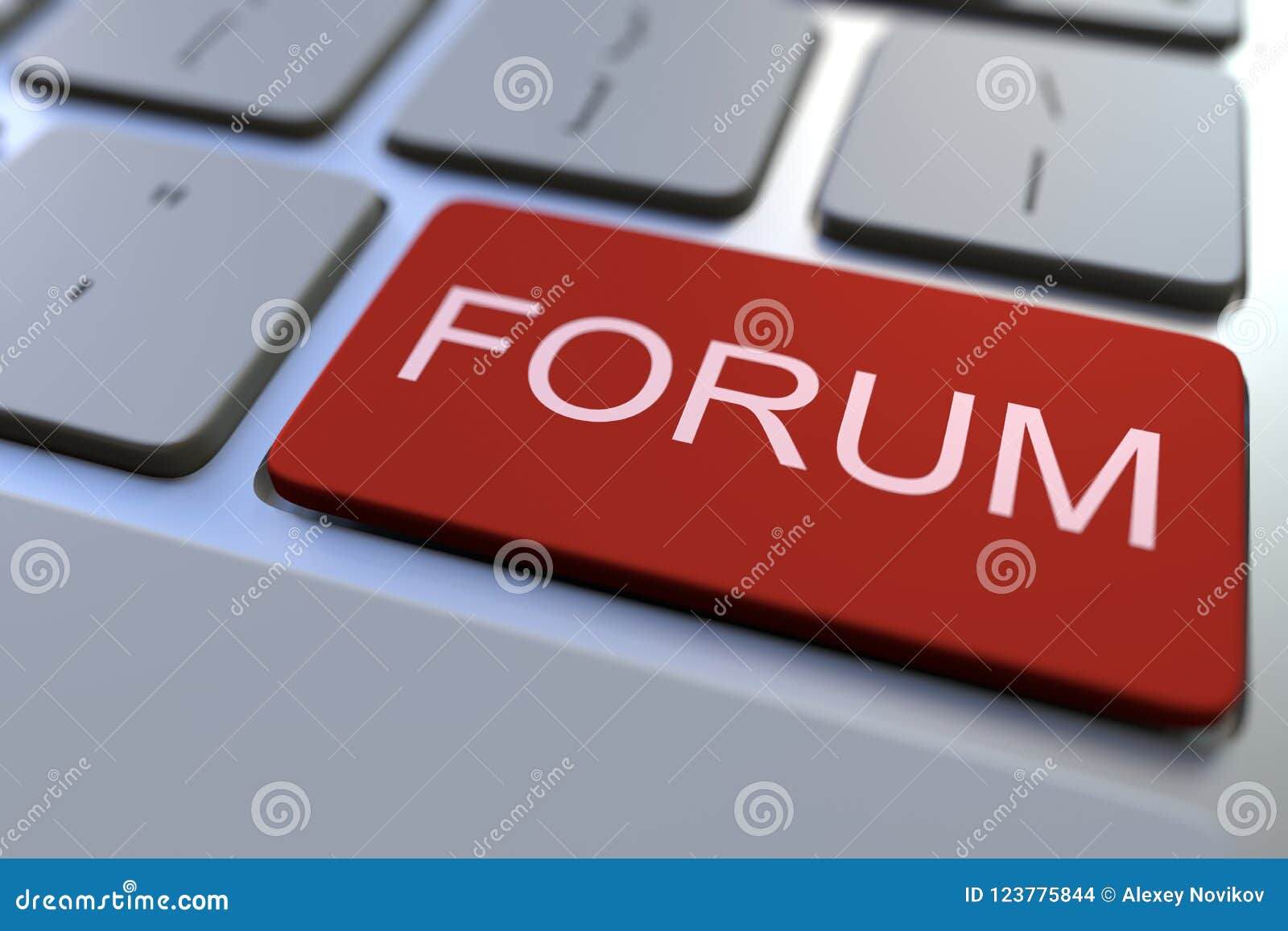 FORUM Key on Computer Keyboard. 3D Rendering Stock Illustration ...