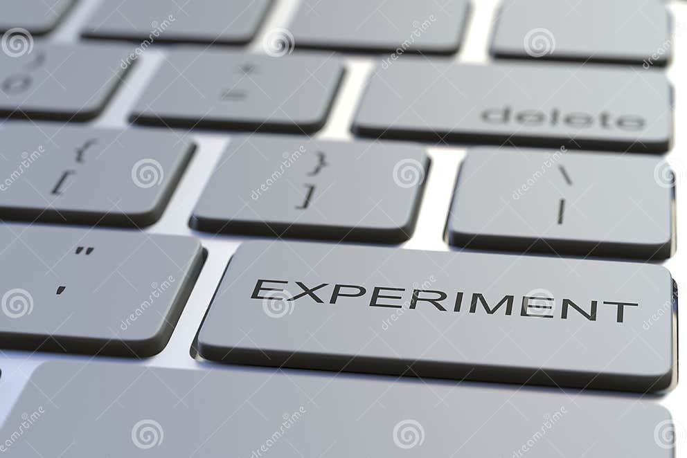Computer Keyboard Featuring EXPERIMENT Key. Conceptual 3D Rendering ...