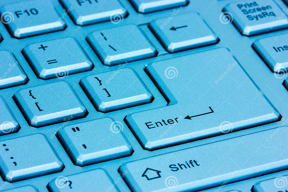 Modern Computer Keyboard in a Blue Light Stock Photo - Image of ...