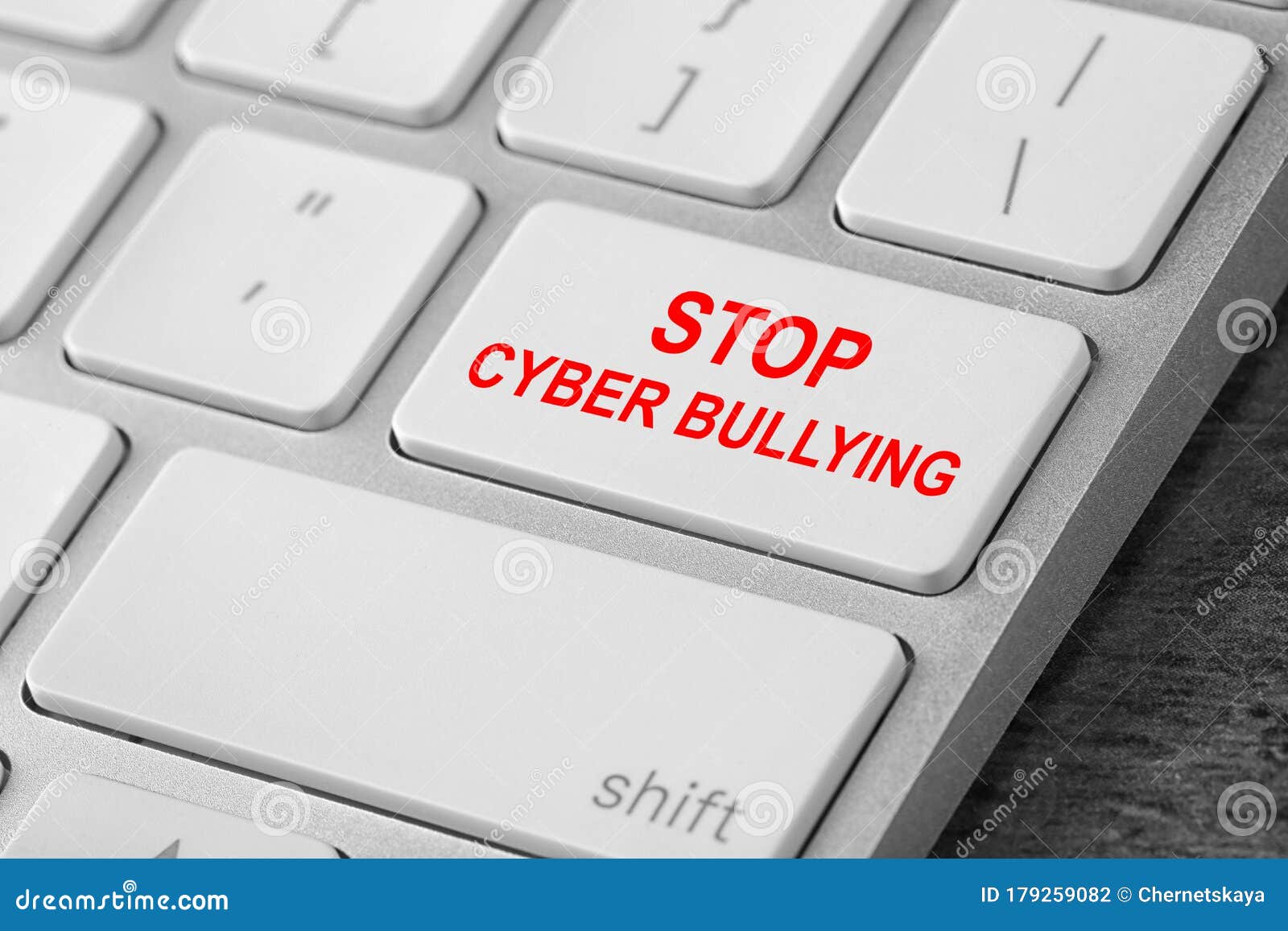 Modern Computer Keyboard with Phrase STOP CYBER BULLYING on Button ...