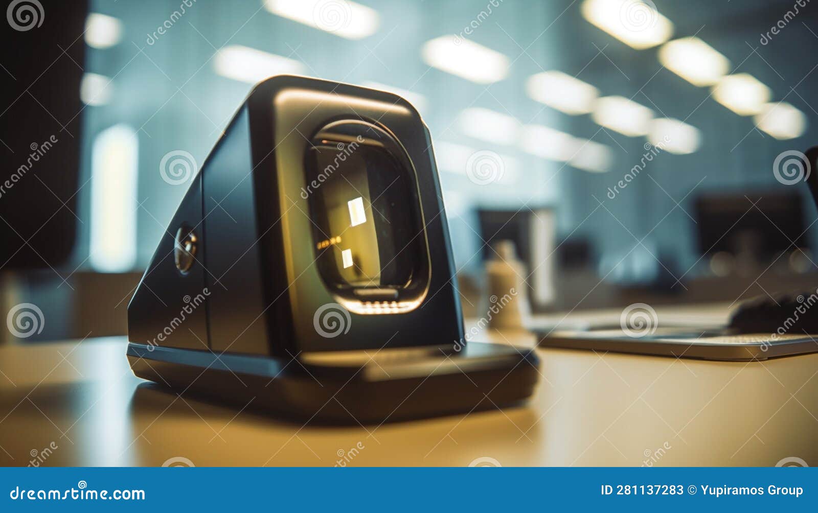 Modern Computer Lab with Futuristic Equipment and Selective Focus ...