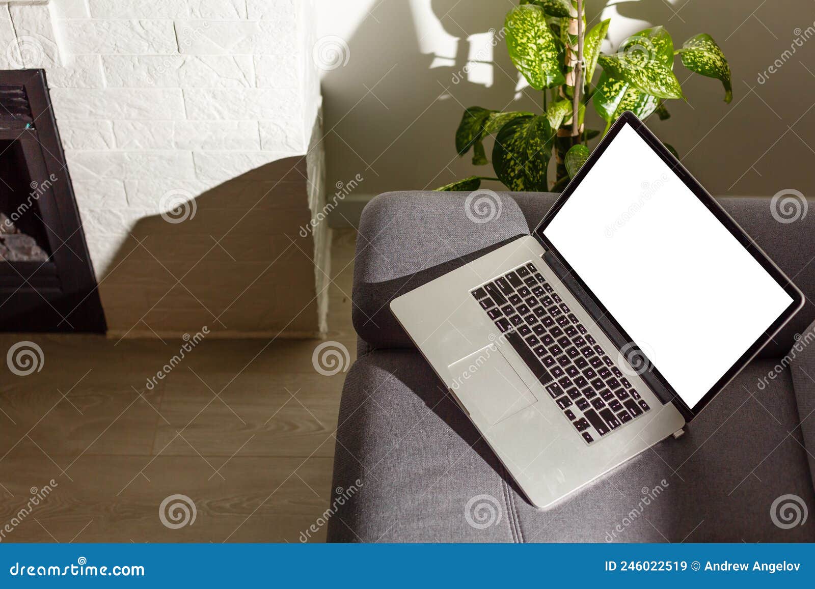 Modern Computer, Laptop with Blank Screen Editorial Stock Image - Image ...