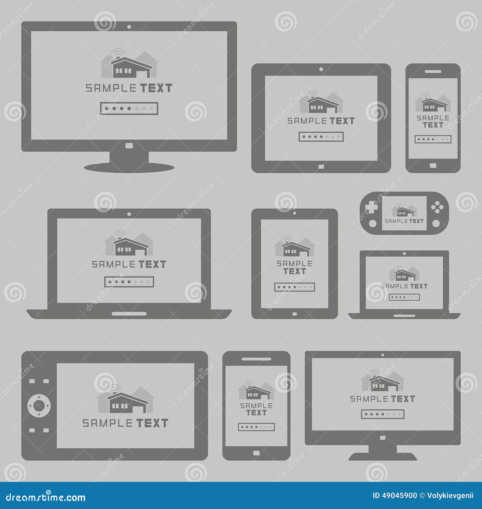 Modern Computer and Mobile Devices Set Stock Vector - Illustration of ...