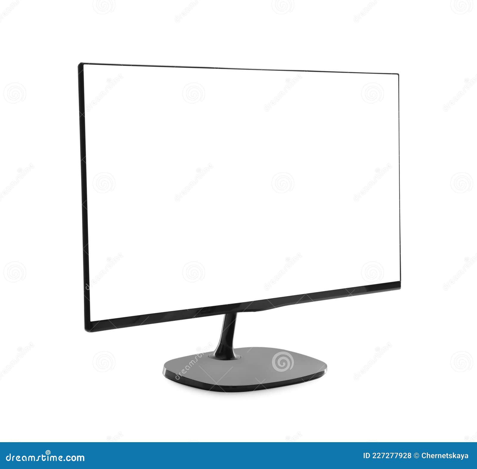 Modern Computer Monitor with Black Screen Isolated on White Stock Photo ... Modern Computer Monitor with Black Screen Isolated on White Stock Photo ...