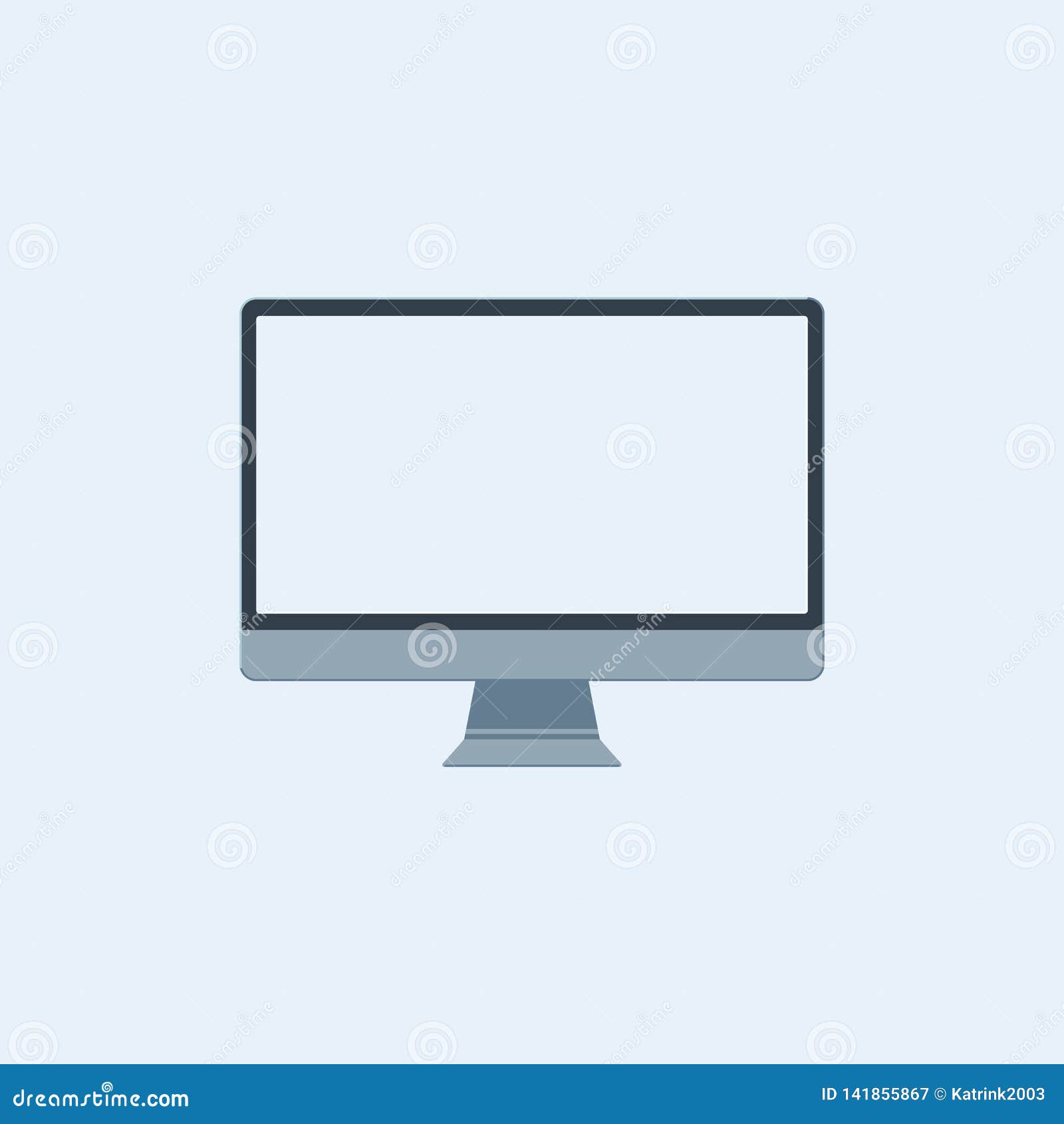Modern Computer Monitor with a Blank Screen. Flat Style Icon Stock ...