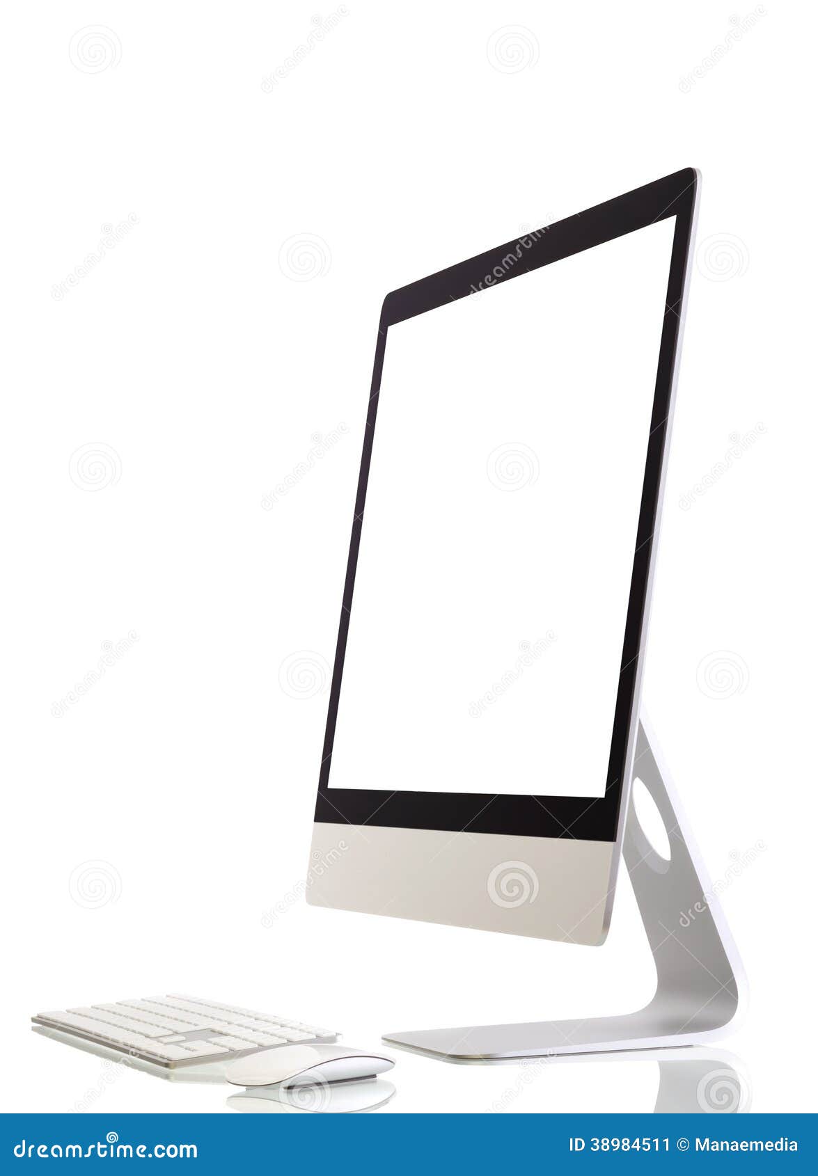 Modern Computer Monitor with Blank Screen Stock Illustration ...