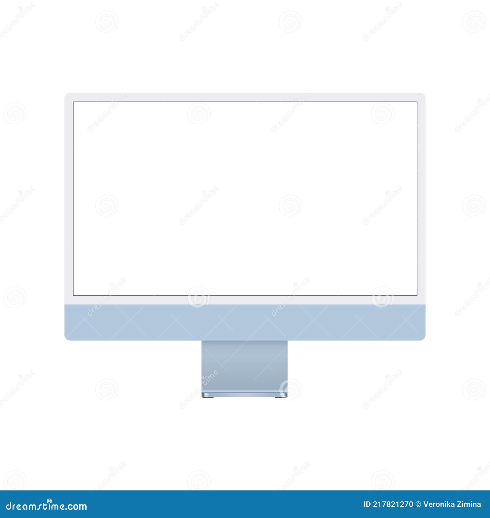 Modern Computer Monitor with Blank Screen, Isolated on White Background ...