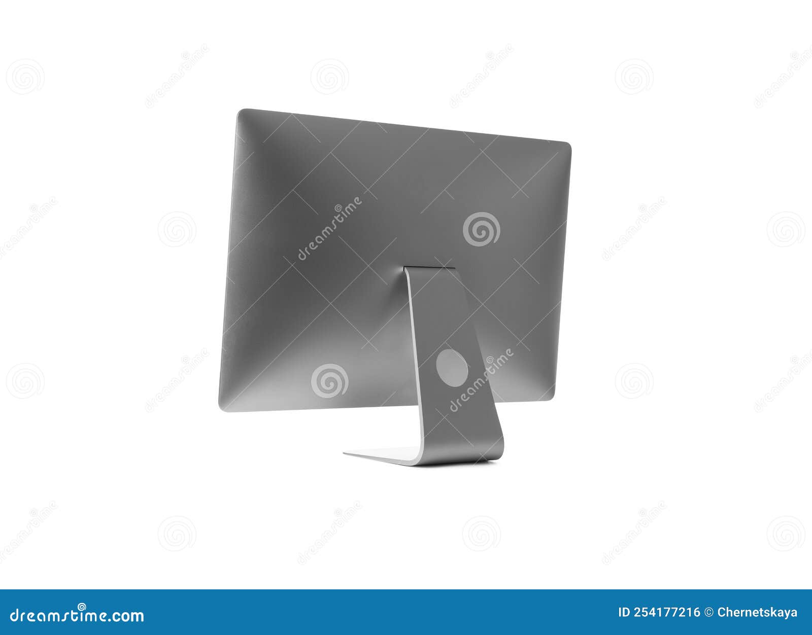 Modern Computer Monitor Isolated on White. Back View Stock Photo ...