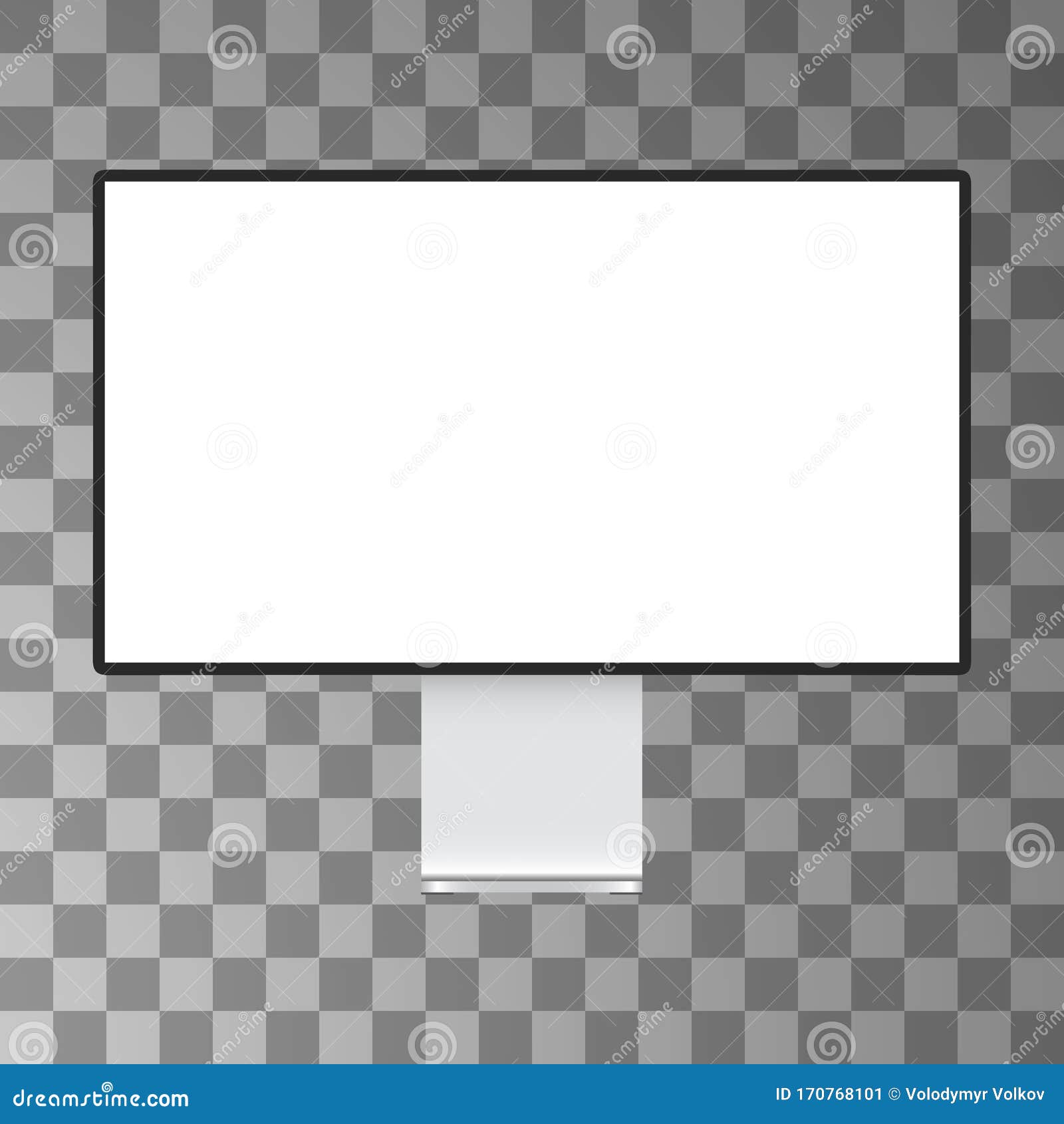 Modern Computer Monitor Mockup Isolated On Transparent Background Front ...