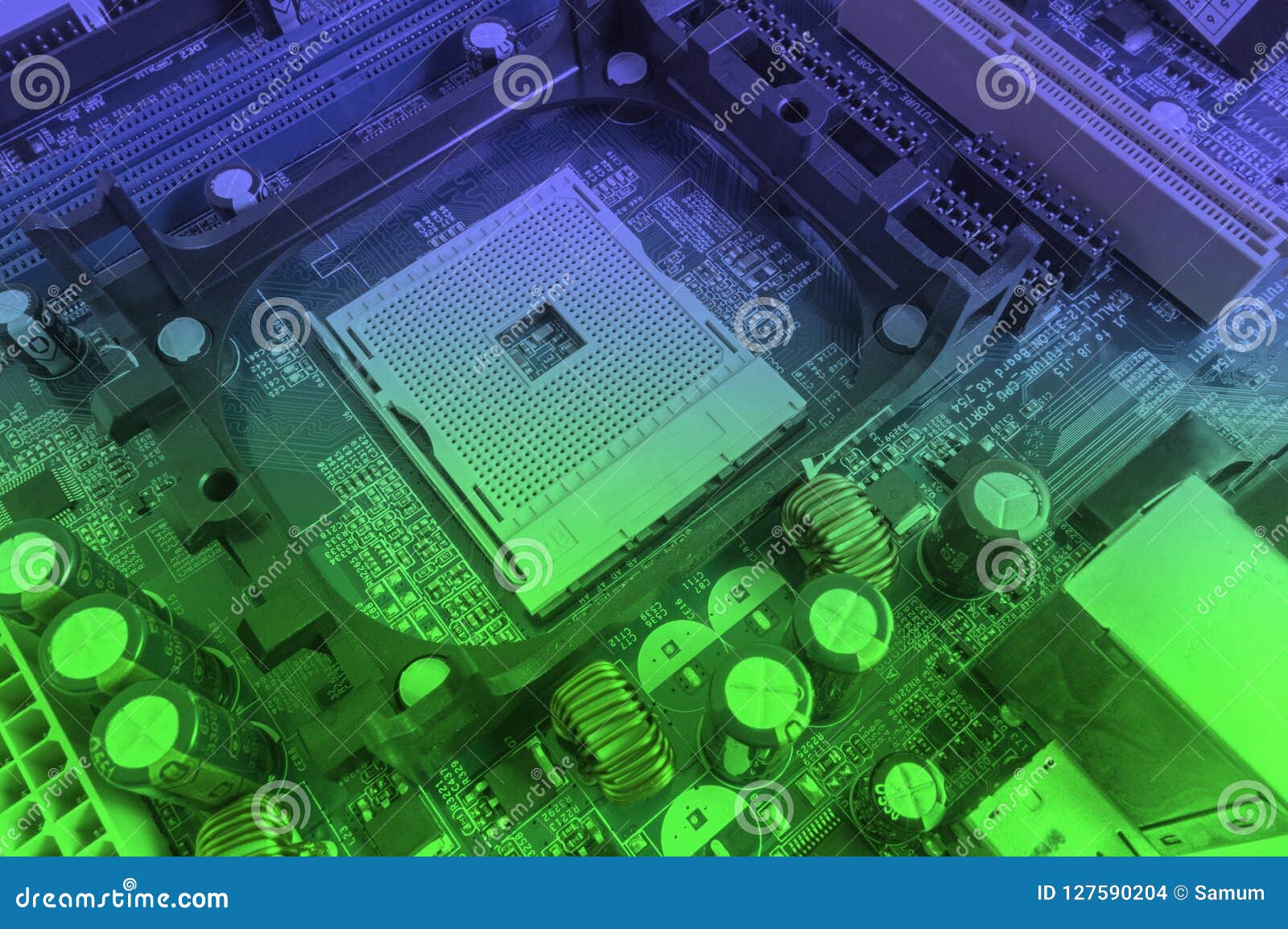Modern Computer motheboard stock photo. Image of mainboard - 127590204